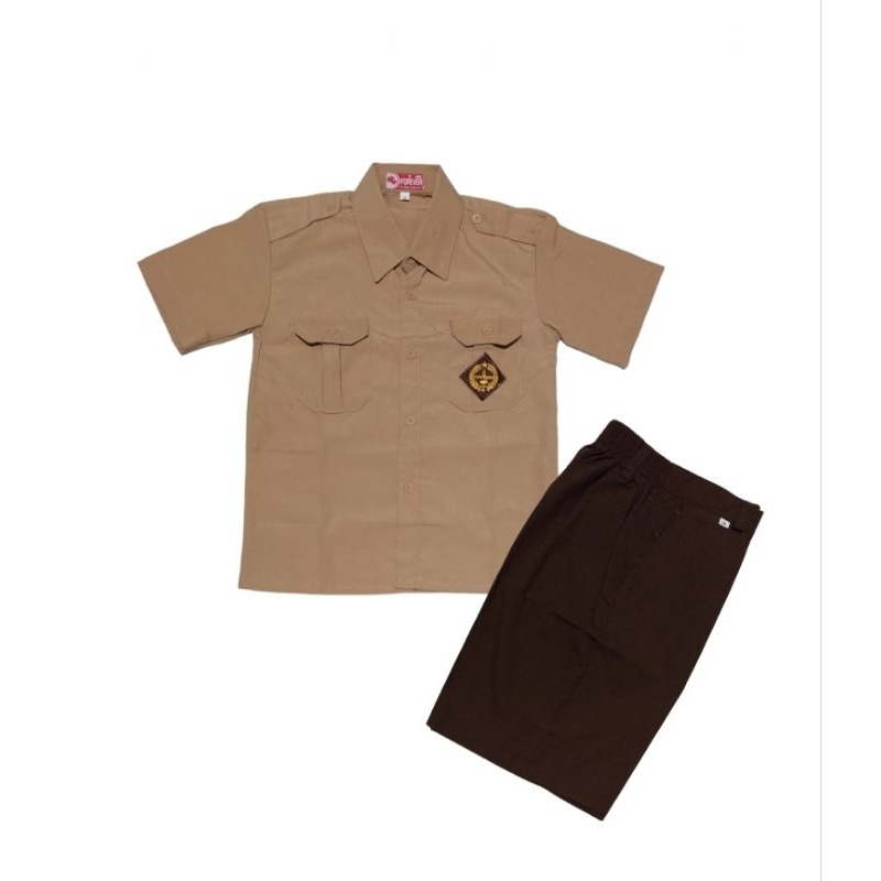 School UNIFORM SET SCOUT CLOTHES AND BROWN SHORTS, DRILL MATERIAL ...