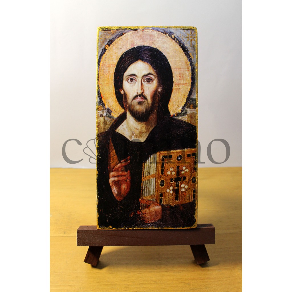 KAYU Icon Christ Pantecrator Sinai Christ Pantocrator Jesus Real Wood ...