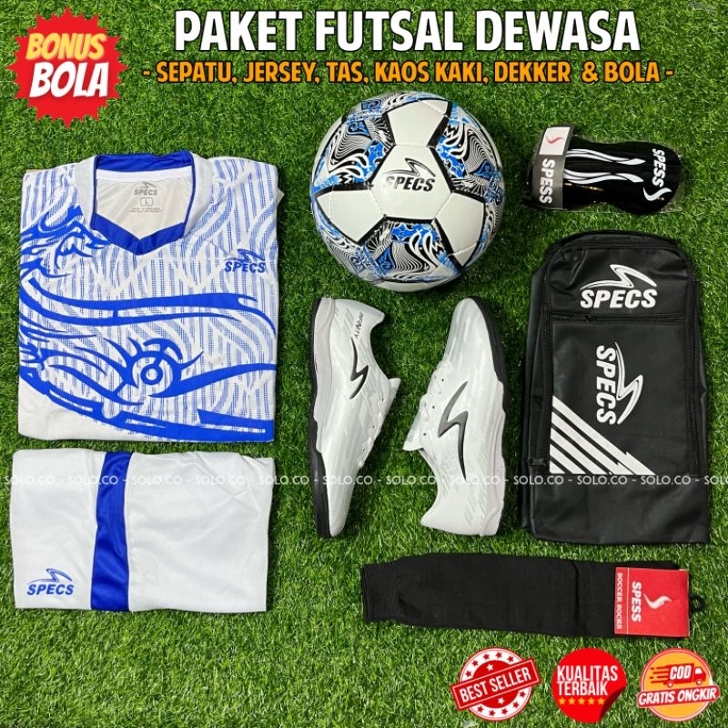 Specs Infinity White Futsal Shoe Package Complete Ball Bonus Complete ...