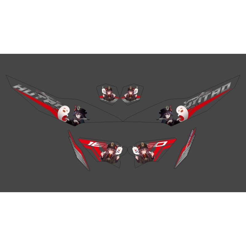 Vario 160 transparent Striping sticker, Anime hutao design | Shopee ...