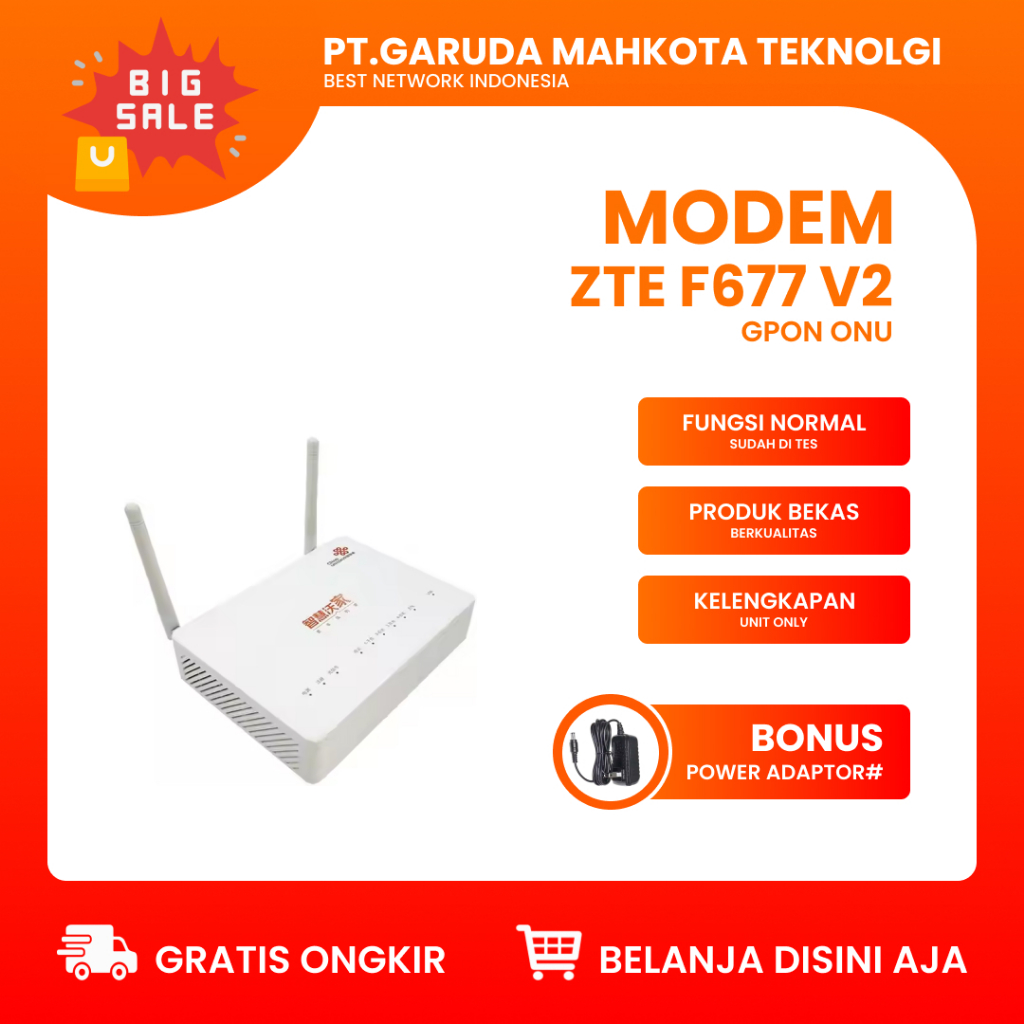 Zte F677 V2 Modem Gpon Onu Second | Shopee Philippines
