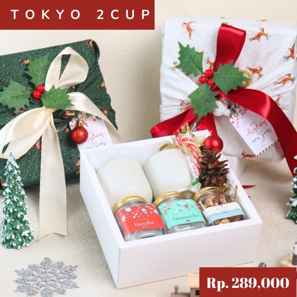 X'mas Japanese Tea set 2cup [TOKYO] | Hojicha Genmaicha Christmas Gift ...