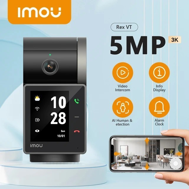 Cctv IP Camera Imoo Rex VT 5MP 3K One-Touch (Video-Call) Pan & Tilt ...