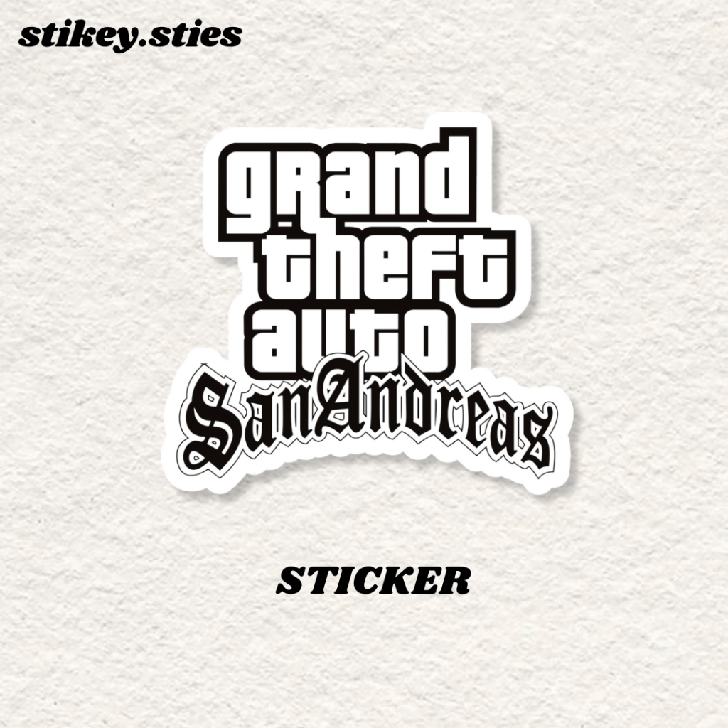 Sticker GTA SAN ANDREAS AESTHETIC BRAND WATERPROOF VINYL / STICKER ...