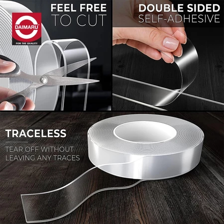 Daimaru Nano Double Tape 2cm x 3M Clear Insulating Tape | Shopee ...