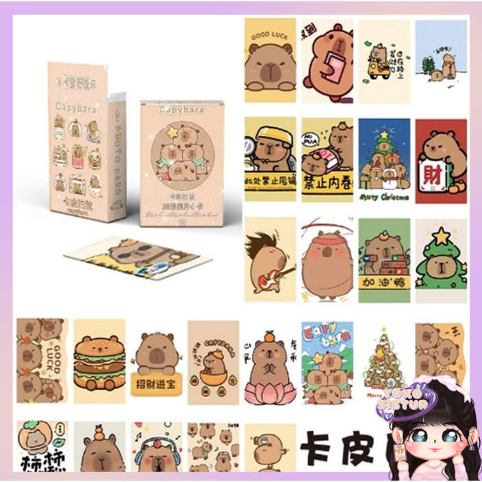 [TS] CAPYBARA HOLOGRAM PHOTOCARD LOMO CARD ANIME 2 SIDES CONTENTS 50PCS ...