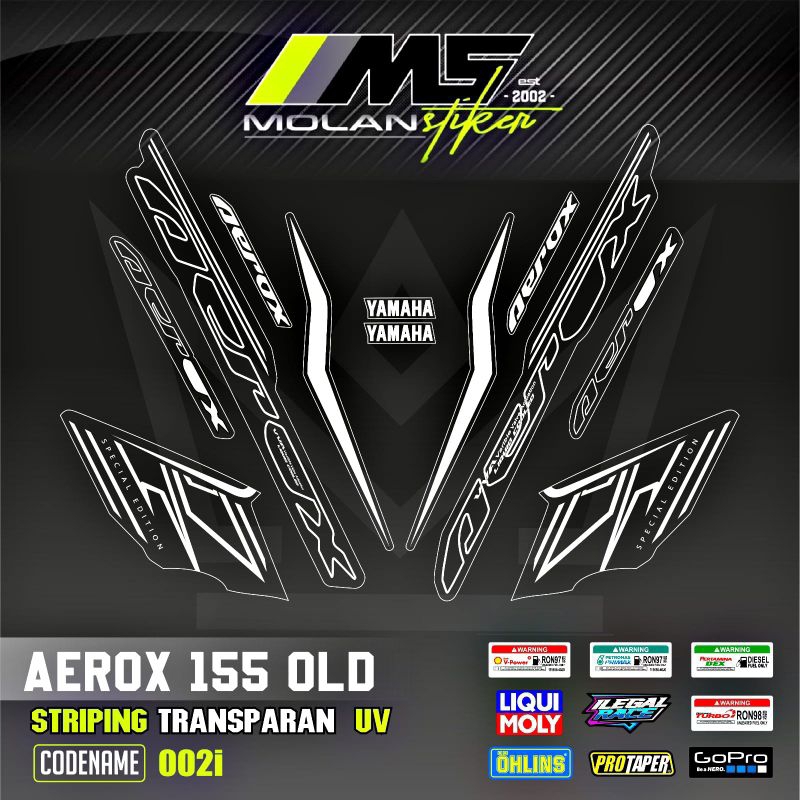 Decal Sticker Striping Transparent Variations Uv Aerox Old Motif Aerox ...