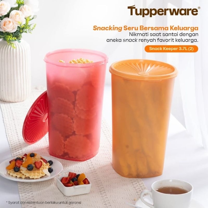 Price !!Original SNACK KEEPER TUPPERWARE PRODUCT 3,7 LITER (2PCS ...