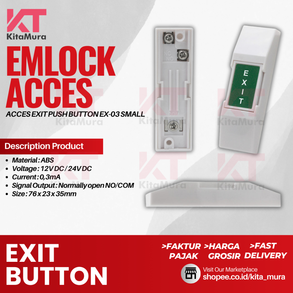 Exit Button Door Release Exit Small -Emlock Access | Shopee Philippines