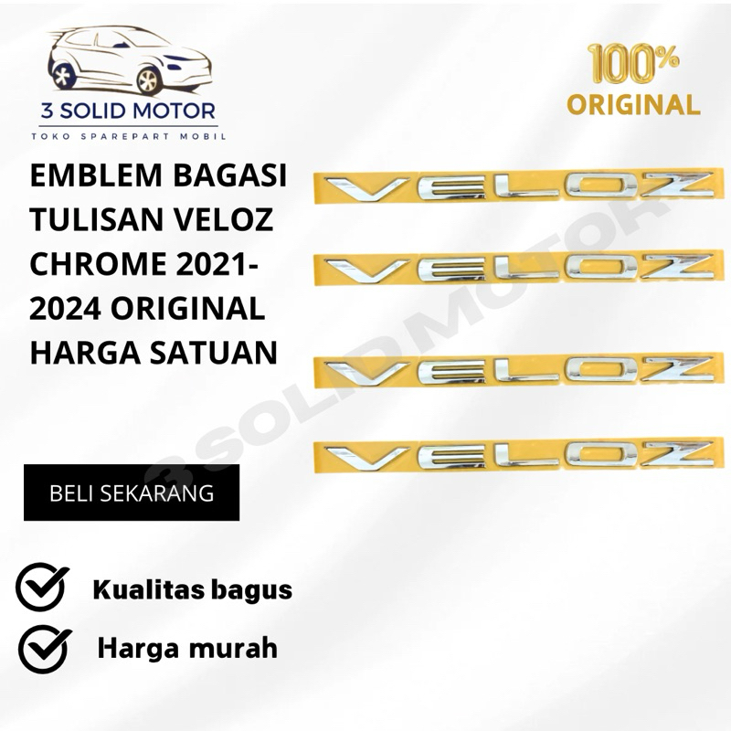 ORIGINAL VELOZ CHROME WRITING LUGGAGE EMBLEM 2021-2024 | Shopee Philippines