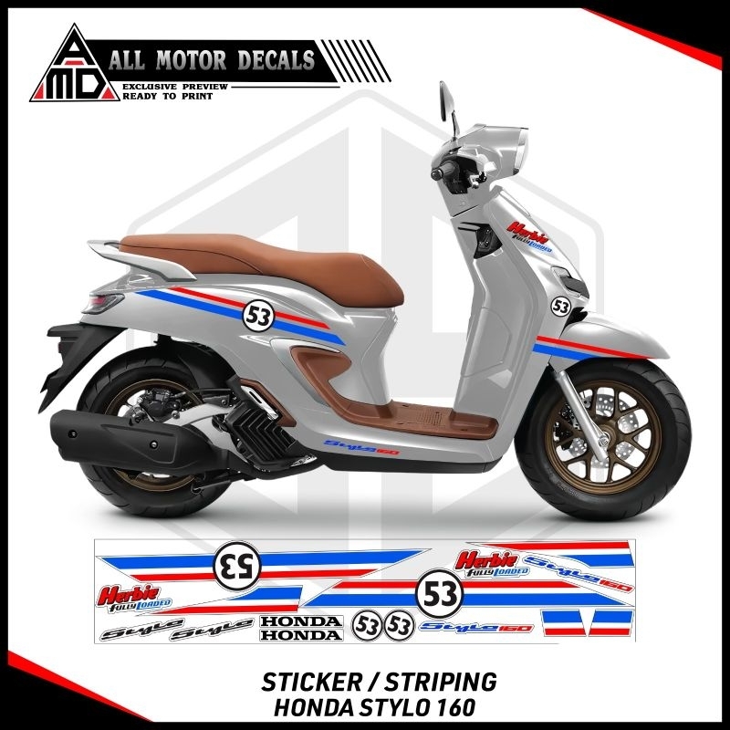 Striping LIST STYLO 160 / STICKER HONDA STYLO ABS AND STANDARD / DECAL ...
