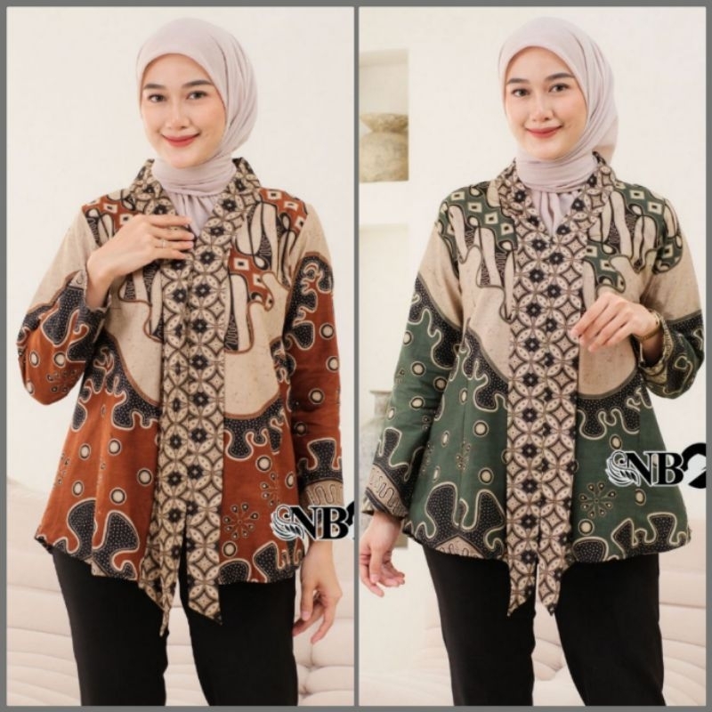 Modern Women's Batik Shirts M L XL XXL Jumbo Batik Tops for Office Work ...