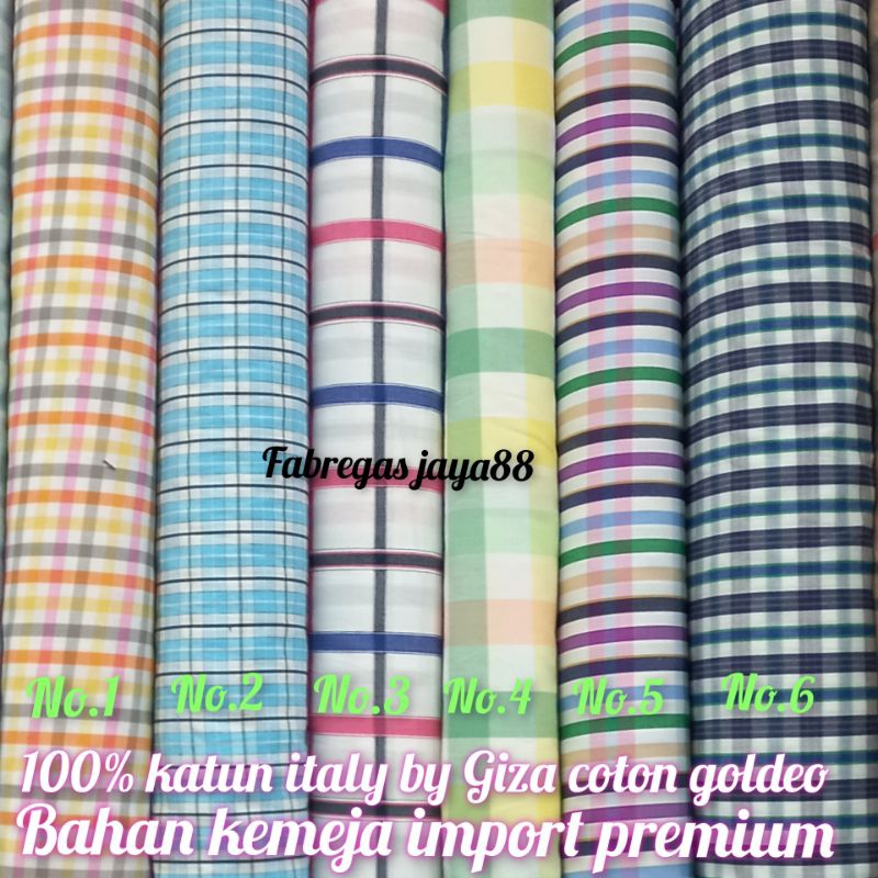KATUN 100% premium checkered Italian cotton fabric giza coton by goldeo ...