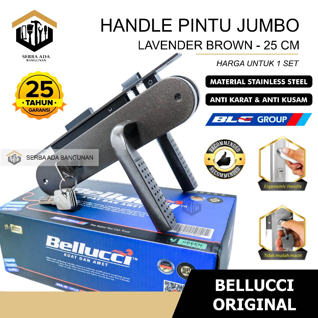 BELLUCCI LAVENDER Black Big Door Lock BELLUCCI Door HANDLE / BELLUCCI ...
