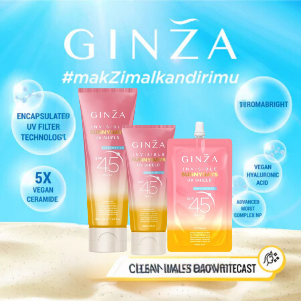 Qeila - GINZA Invisible Sunnydays UV Shield Sunsscreen Gel SPF 45 PA ...