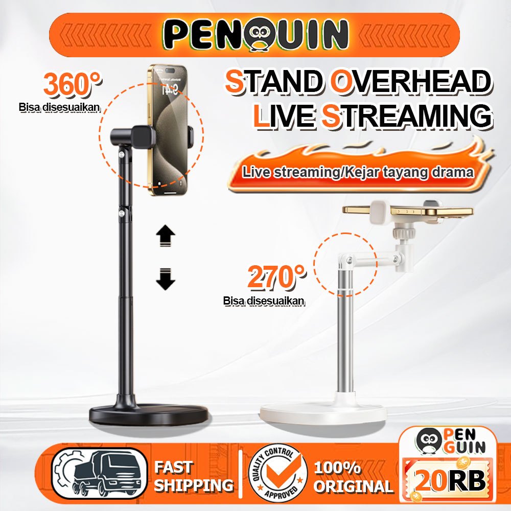 HP Penguin Stand Mobile Phone Holder Aluminum Alloy Overhead Phone ...