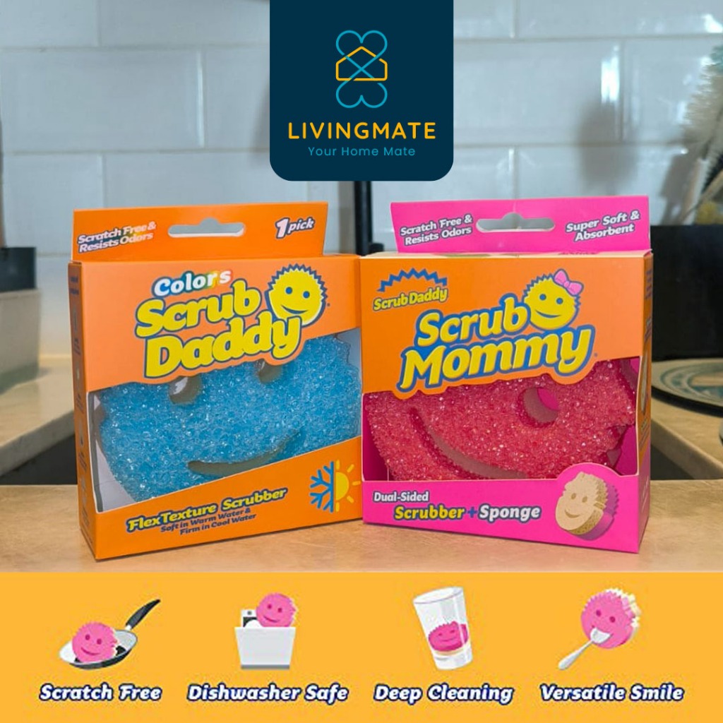 [Living Mate] Scrub Daddy Mommy Cleaning Sponge Multi-Purpose Cleaning ...