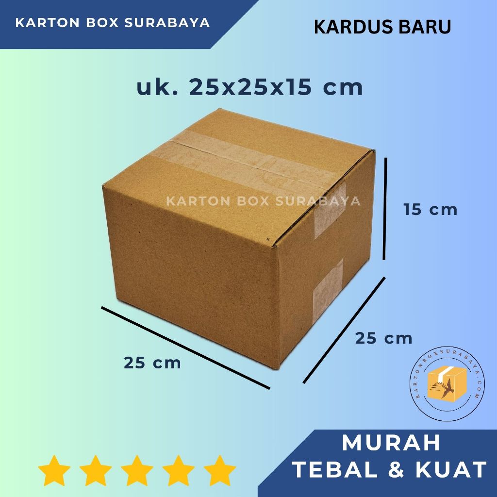 Cardboard BOX CARTON 25X25X15 cm / PLAIN ONLINE PACKING DUS BOX CARTON ...