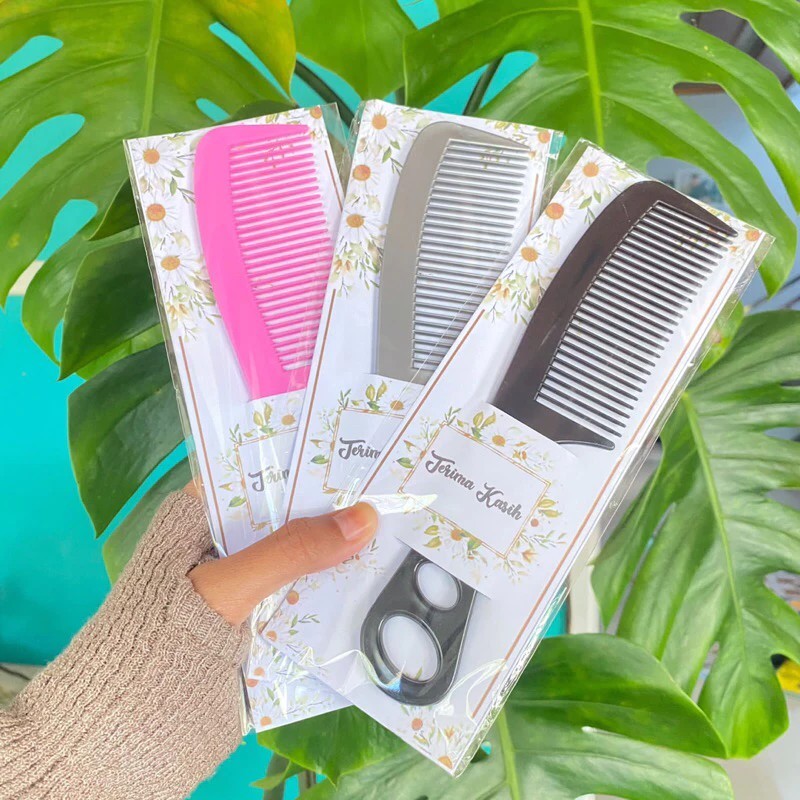 Wedding SOUVENIR THICK COMB PACKING THANK YOU GREETINGS | Shopee ...