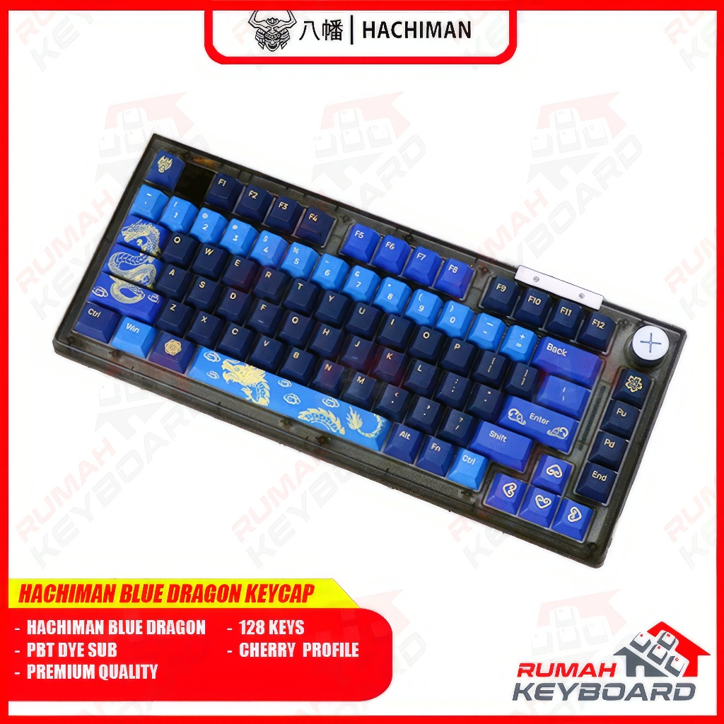 Hachiman BLUE DRAGON - Cherry - Pbt Dye Sub - Thick Keycap - Keycap ...