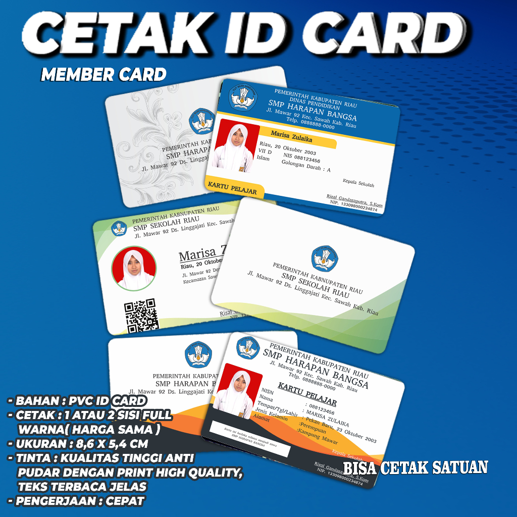 Print ID CARD / EMPLOYEE CARD / MEMBER CARD / PT CARD / STUDENT CARD ...