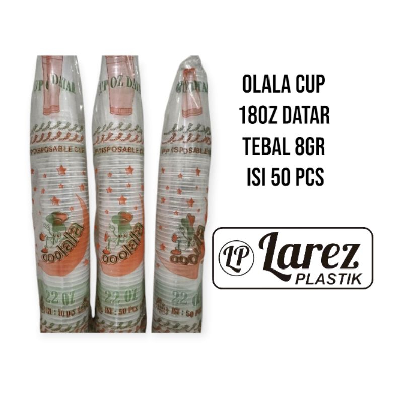 Olala cup 18oz flat plastic cups (50 pcs) | Shopee Philippines