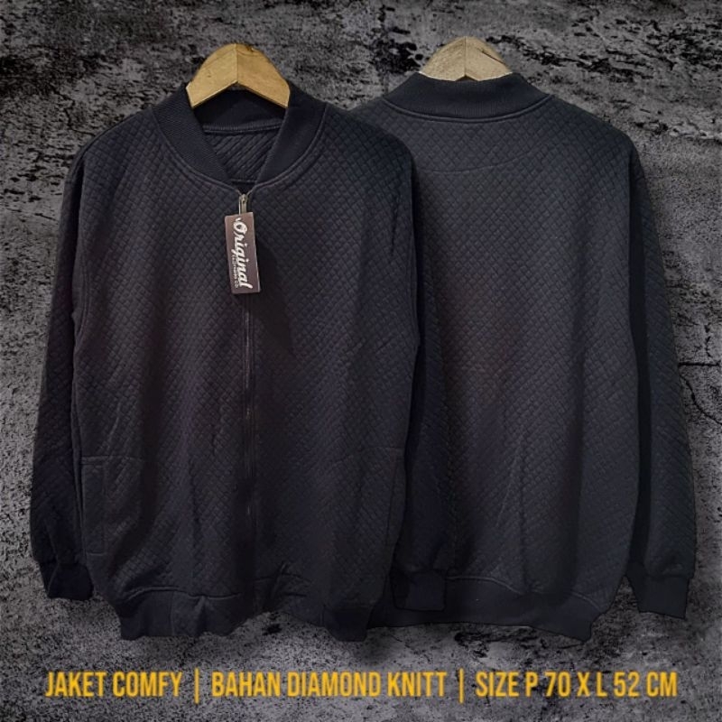 Men's COMFY JACKET BM BOMBER JACKET SIZE L MATERIAL DIAMOND KNITT GRAM ...