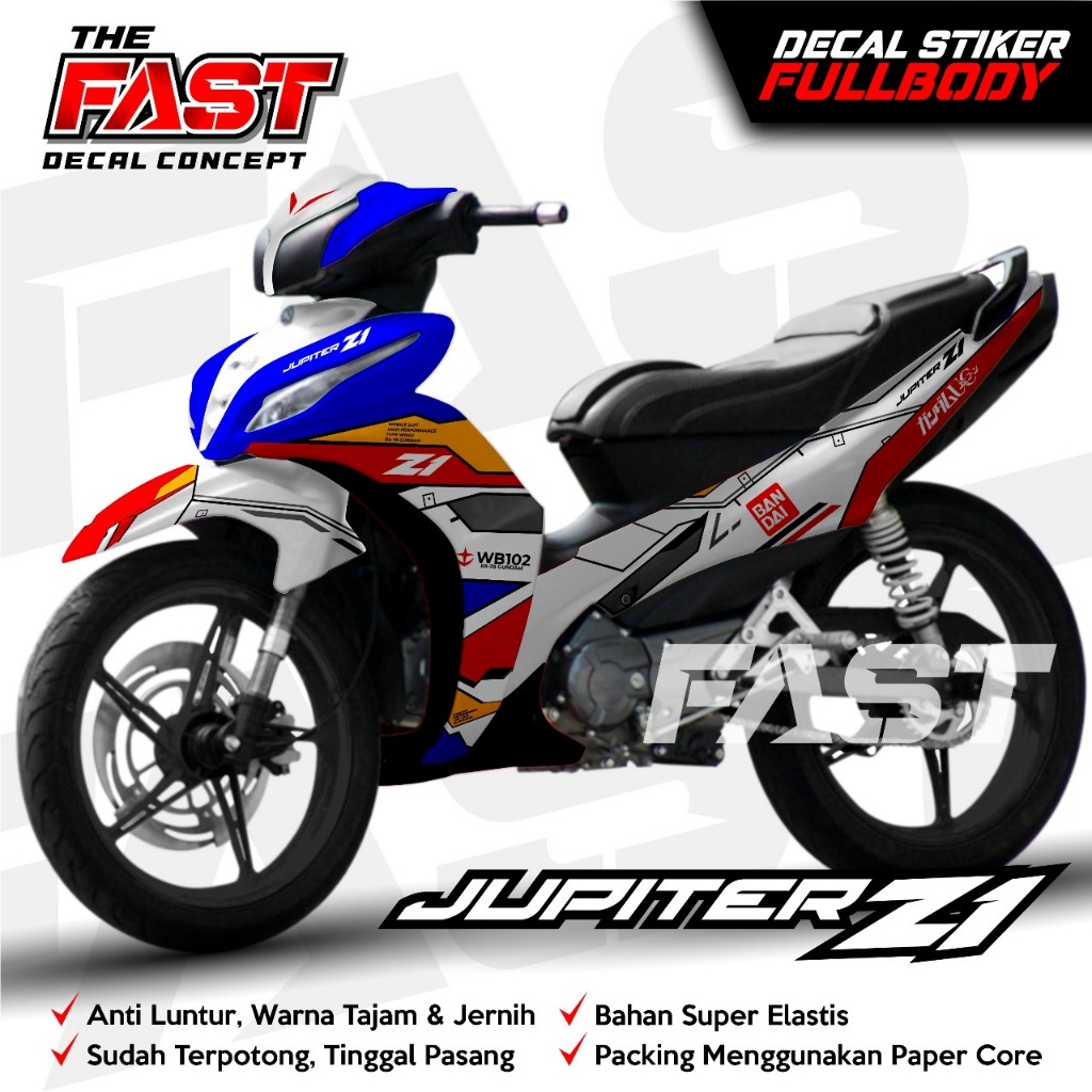 Latest Decal Sticker Yamaha Jupiter Z1 Full Body Gundam Racing Motif ...