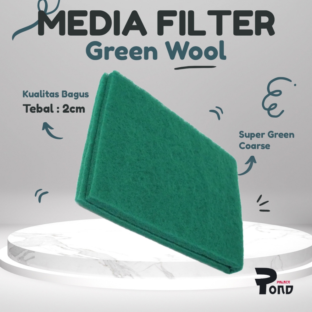 Trickle Super Green Cowboy Wool Koi Filter 50x50 cm Bio Filter Media ...