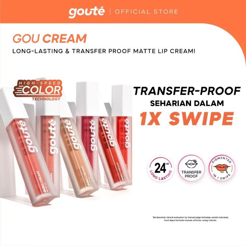 Goute GOUCREAM TRANSFER-PROOF MATTE LIP CREAM | Longlasting UP TO 24H ...