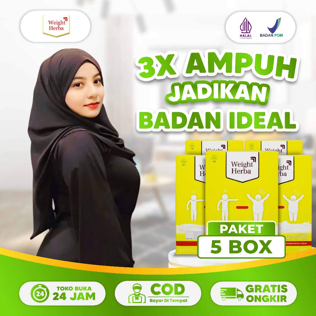5 BOX WEIGHT HERBA - Appetite Increasing WEIGHT Gain Milk - Halal BPOM ...