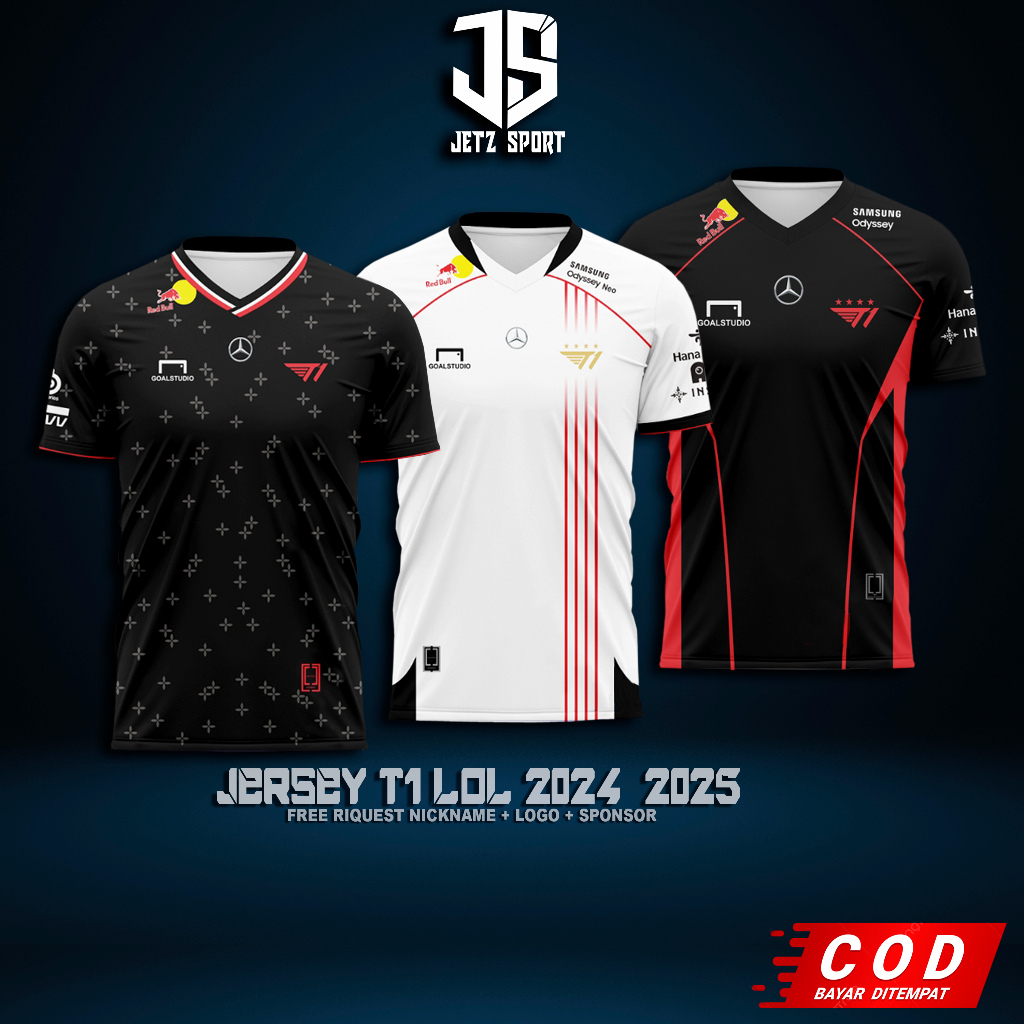 Jersey Kaos Baju T1 WORLDS 2024 NEW (free custom nickname) | Shopee Philippines