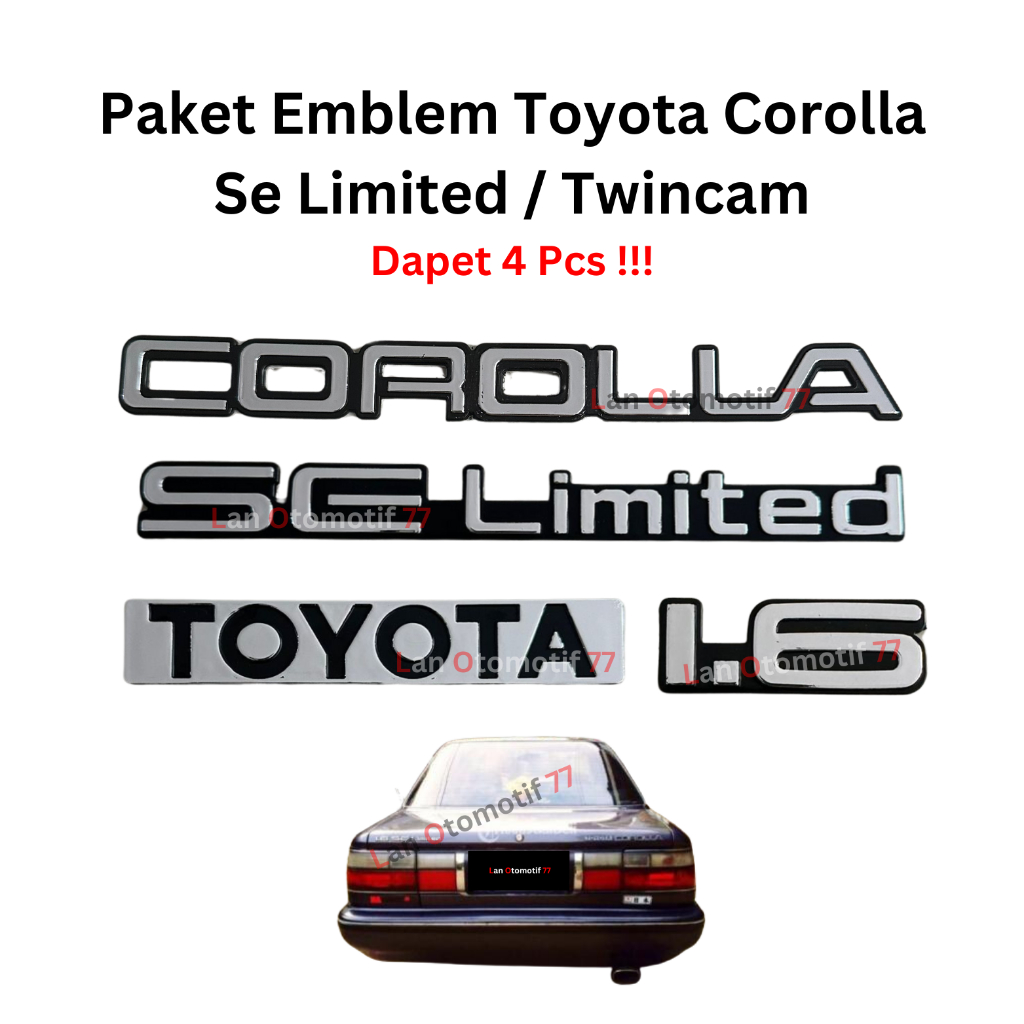 Complete Car Logo Emblem Package with Toyota Corolla Twincam / Se ...