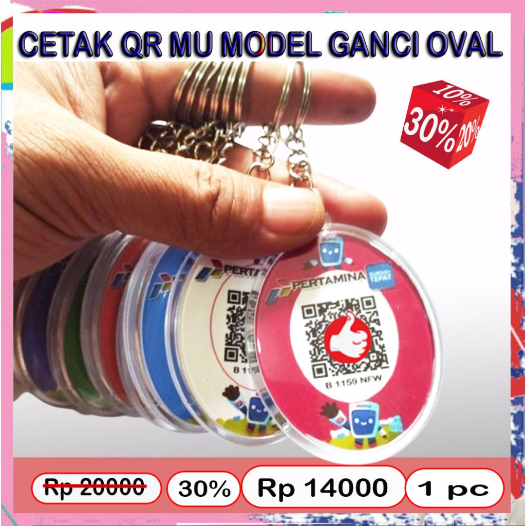 GANTUNGAN Print ID My pertamina Oval Ganci Shape 2 sides one day so ...