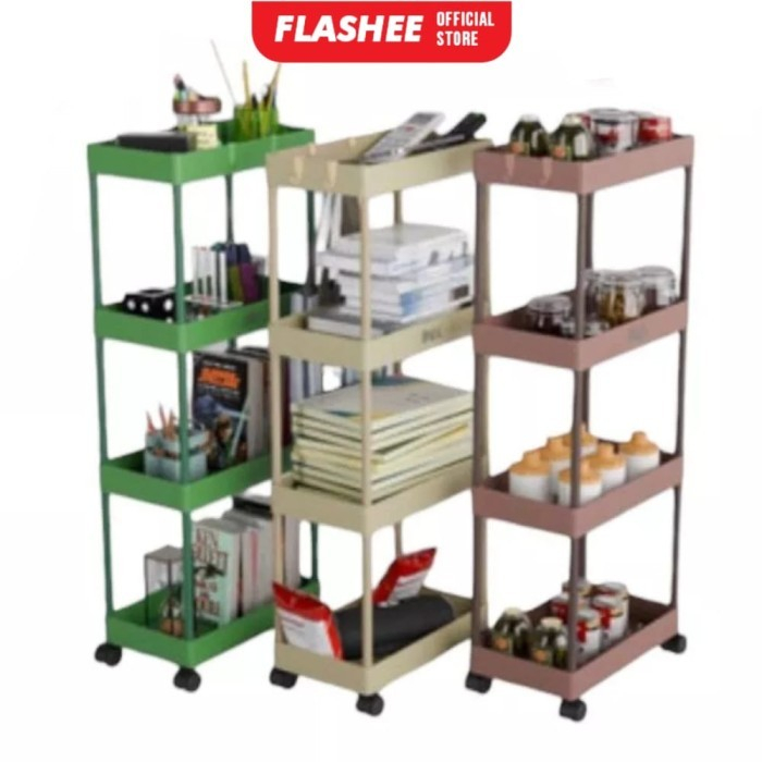 Flashee Kitchen Shelf Toilet Shelf Multi-Purpose Stacking Shelf Push ...