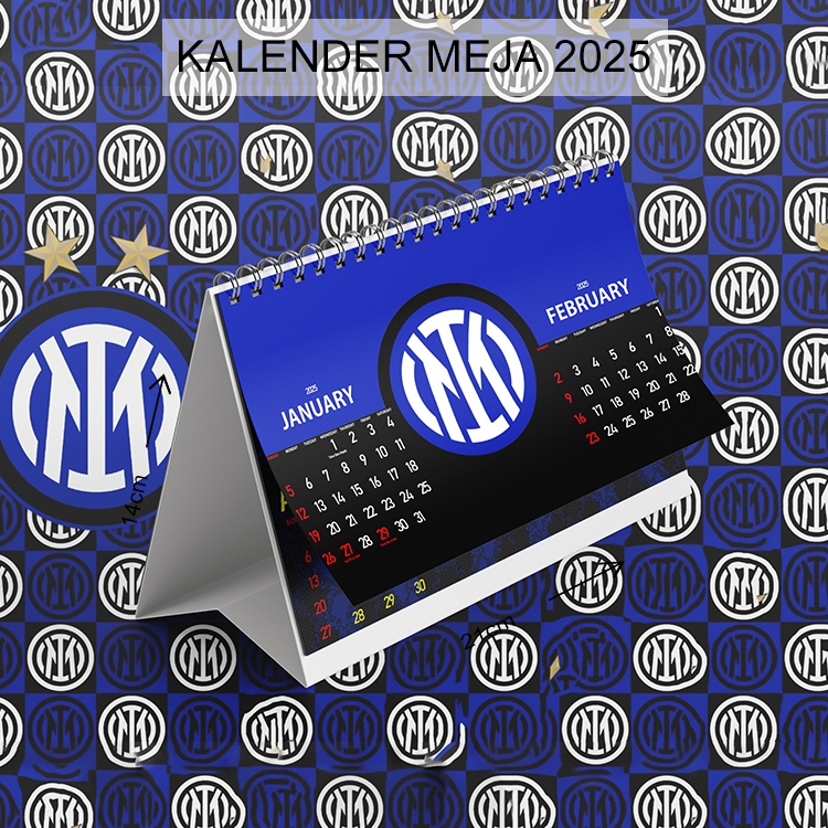 Complete 2025 Calendar Small Size Table Calendar INTER MILAN 19 ...