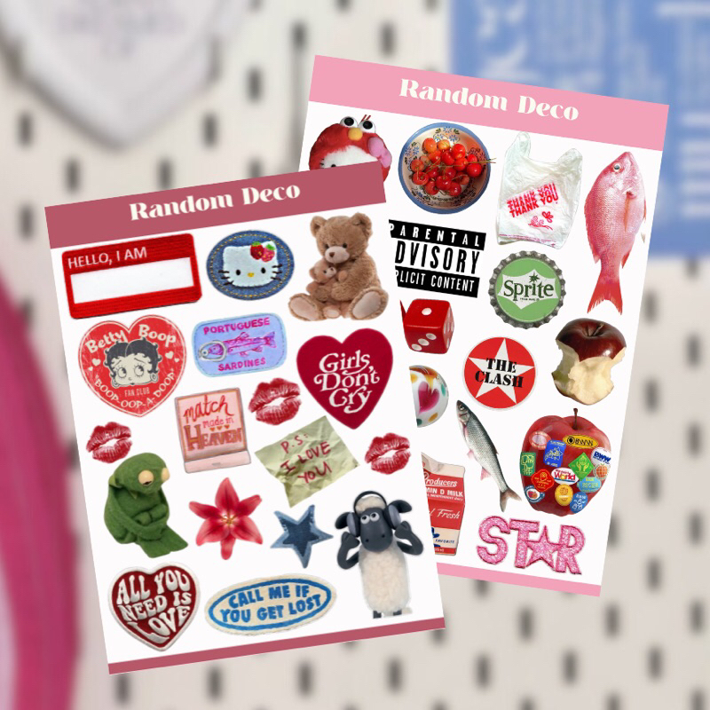 Random DECO STICKER SHEET FOR SCRAPBOOK JOURNALING | Shopee Philippines