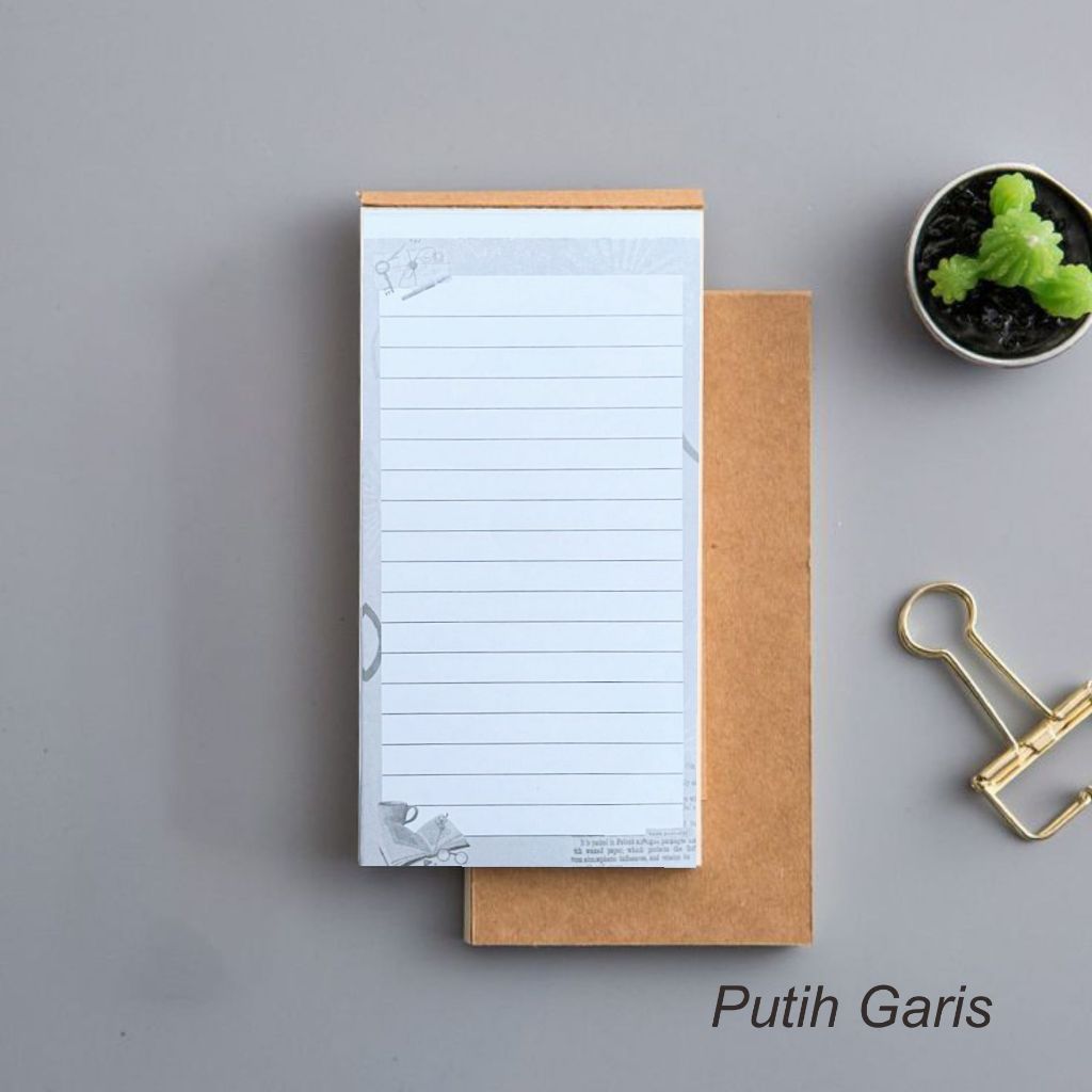 Notebook Aesthetic Notepad Contents of 100 Plain Halama Lines Memo Pad ...
