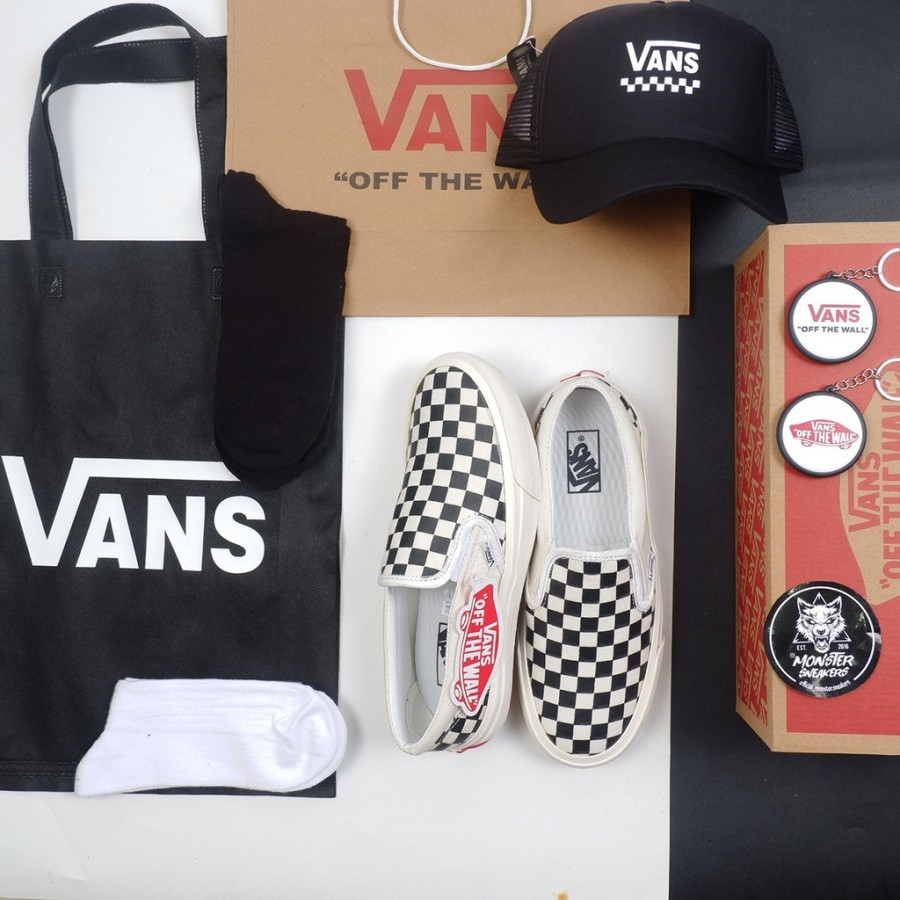 Package 100% Slip On OG Mono Checkerboard Chess Shoes [MANY BONUSES ...