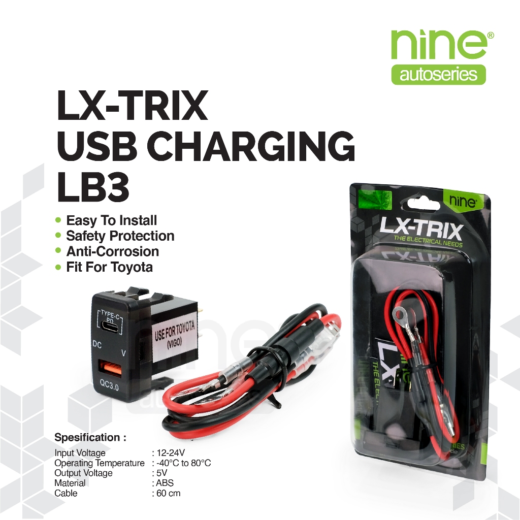 IPHONE LX-TRIX USB Type C Socket Car Charger Dual Port Android Toyota ...