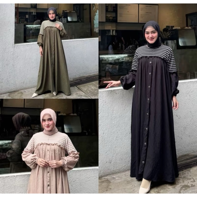 KATUN NESYA DRESS MAXY COTTON MIX CRINGKEL AIRFLOW | Shopee Philippines