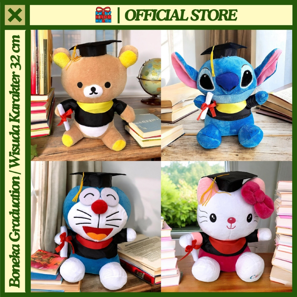 32 cm Doraemon Stitch Rilakuma Hello Kitty Character Graduation Toga ...