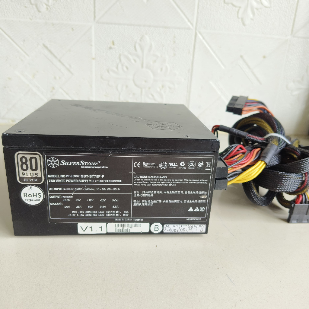 Psu GAMING SILVERSTONE 750W 80+ SILVER FULLMODULAR V1.1 POWER SUPPLY ...