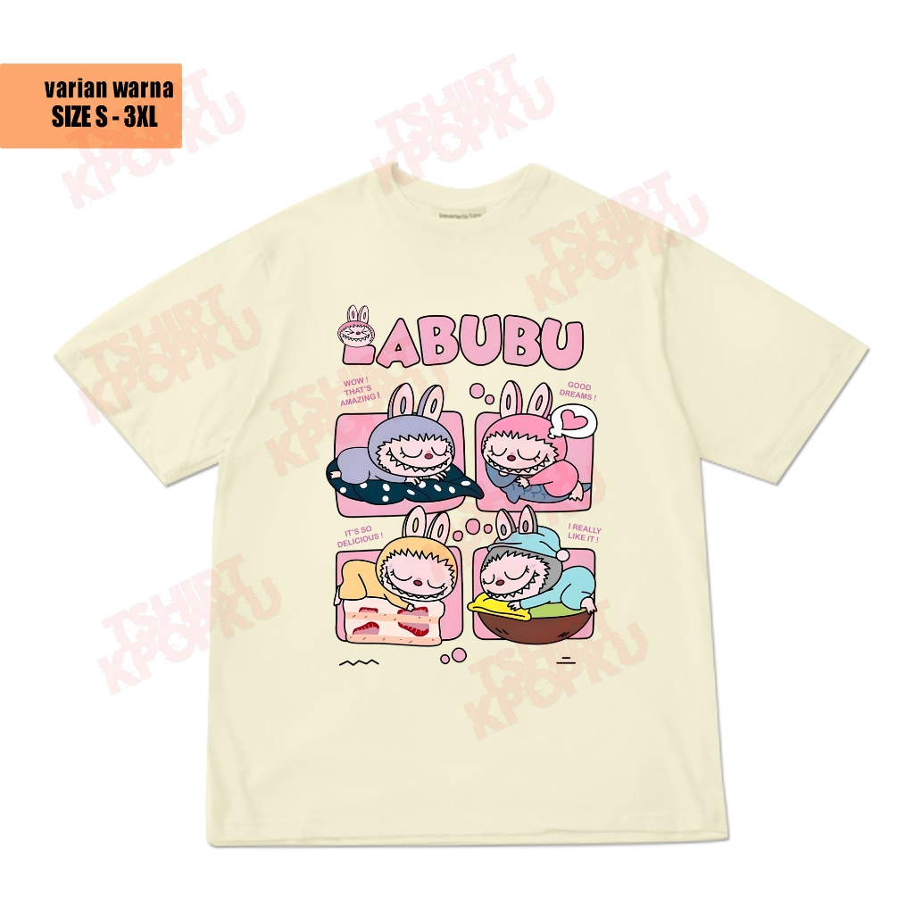 Kpop korean lisa Labubu t-shirt, GRIDE PICTURE SLEEP version | Shopee ...