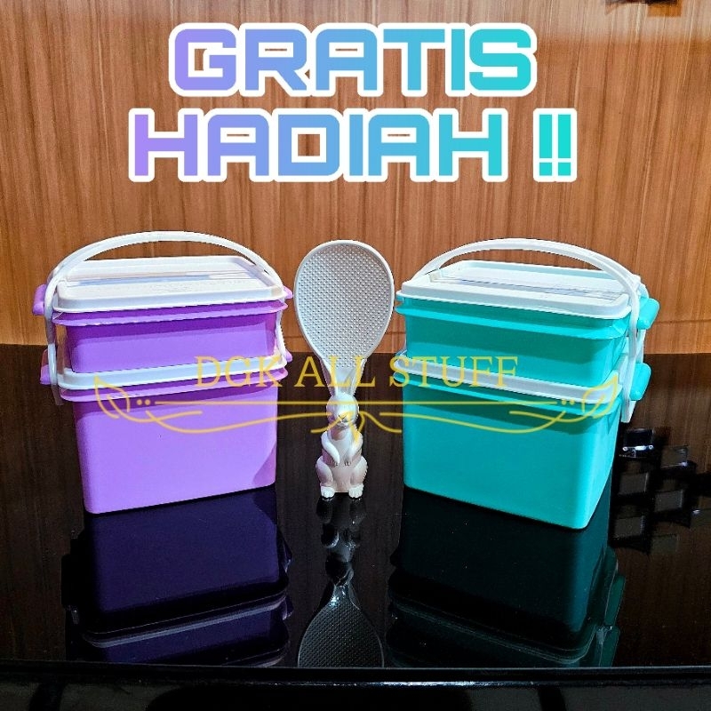HIJAU UNGU PUTIH Rectangular Rantang Squares for Lunch Boxes for ...