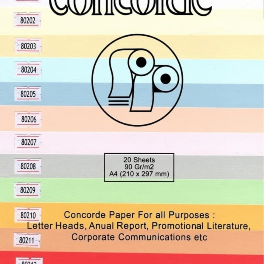 Concorde paper 90gr a4 color contains 20 sheets | Shopee Philippines