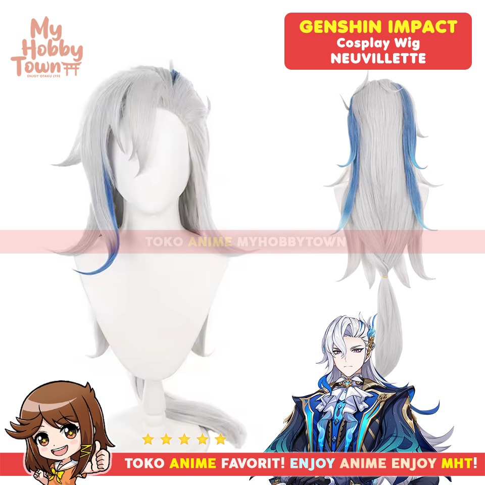 Genshin Impact Anime Game Cosplay Wig: Neuvillette Wig | Shopee Philippines