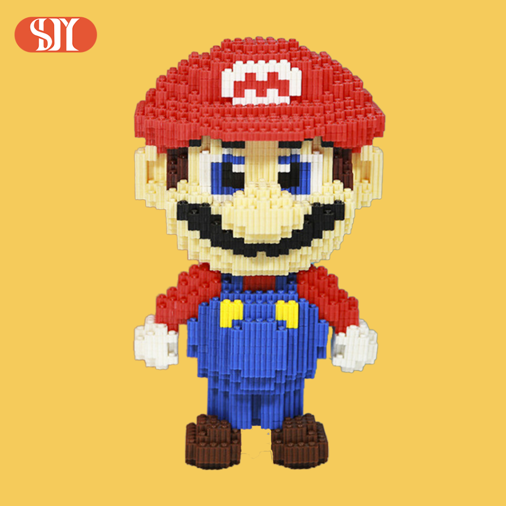 Nano Blocks Bricks Animation Character Super Mario Medium 3D Toy Model Stacking Blocks ...