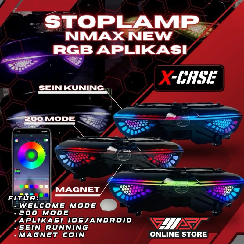 NEW NMAX STOP LIGHT 2020 CKS XCASE CR7 / NEW NMAX LAMP 2020 RGB STOP ...