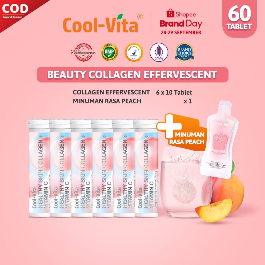 Coolvita Shine Bright Package 60 Premium Collagen Tablets+1 Pouch ...